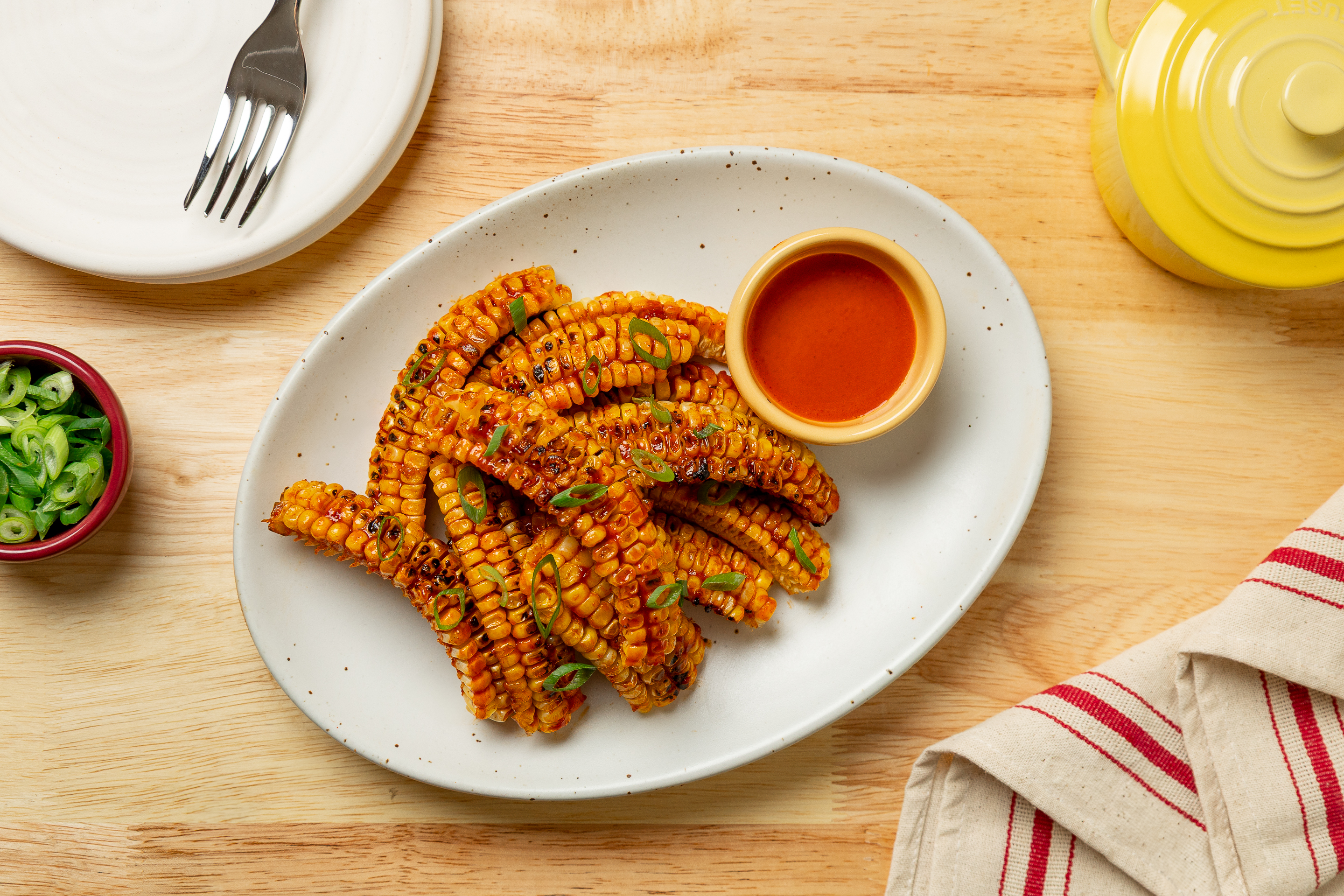 Korean Style Grilled Corn Ribs with Gochujang Buttery Topping