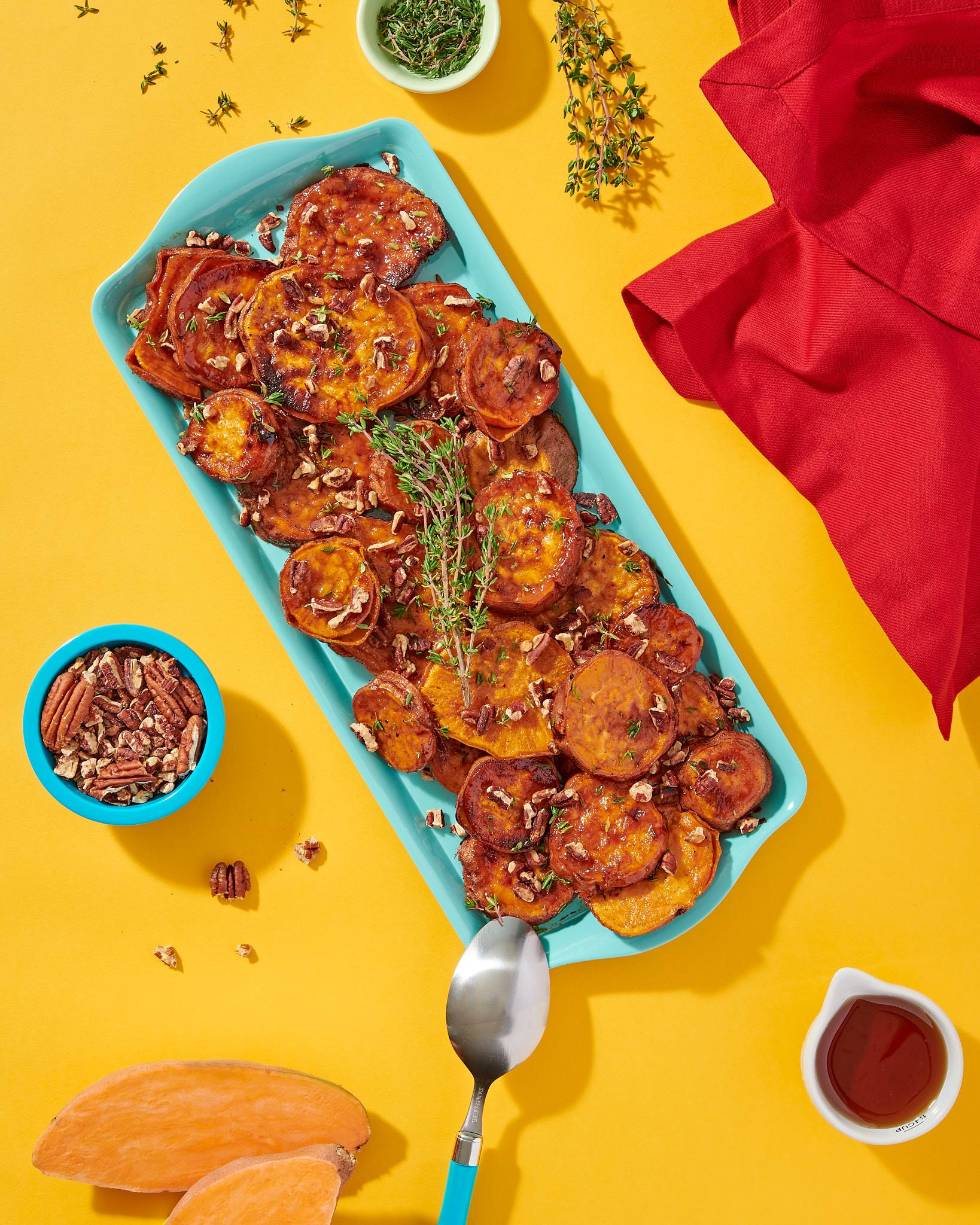 Yams with Maple, Paprika, and Pecans